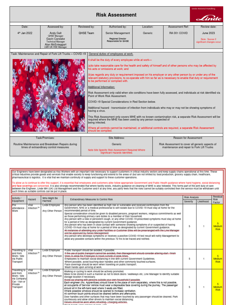 Ra 001 Covid Maintenance and Repairs of Flts Extraordinary Circumstances | PDF | Risk ...