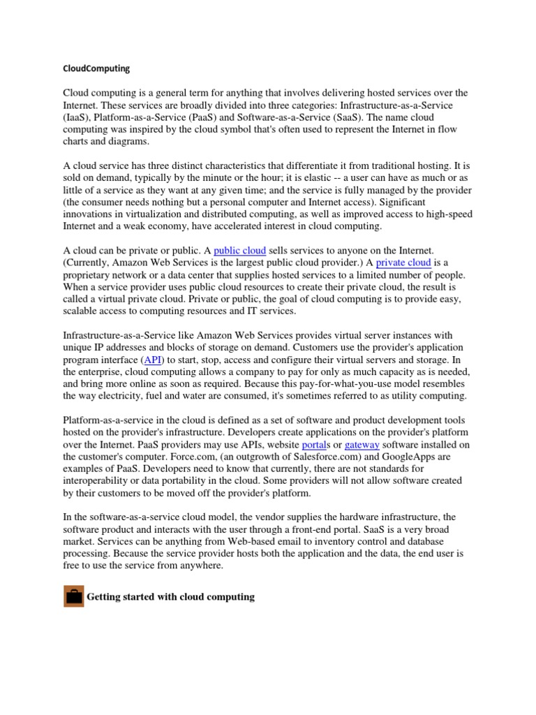 Cloud Computing | PDF | Software As A Service | Cloud Computing