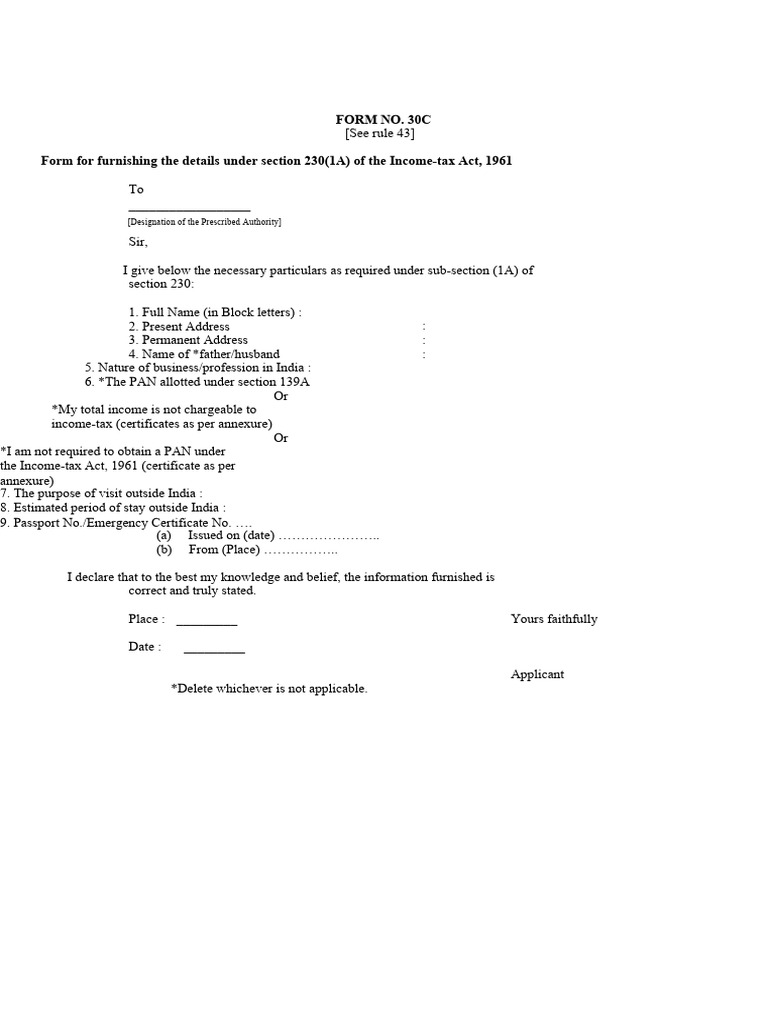 Income Tax Form 30C Details Submission | PDF | Income Tax | Income