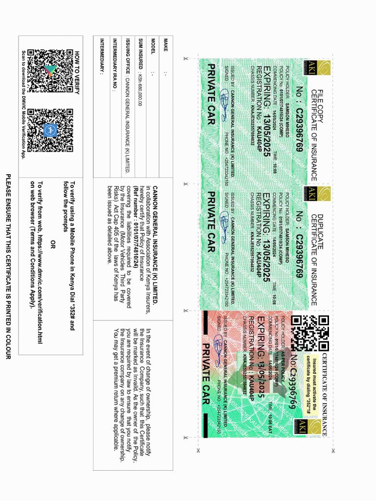 Insurance Cert | PDF