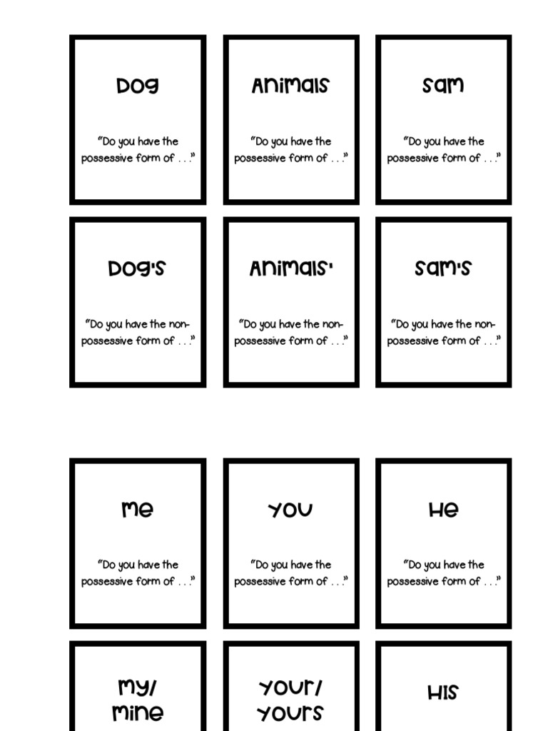 Possessive Nouns and Pronouns Guide | PDF | Pronoun | Syntax
