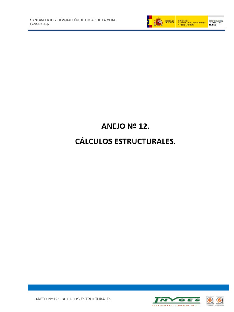 12 Anejo Nº12.- Cálculos estructurales | PDF | Hormigón | Braguero