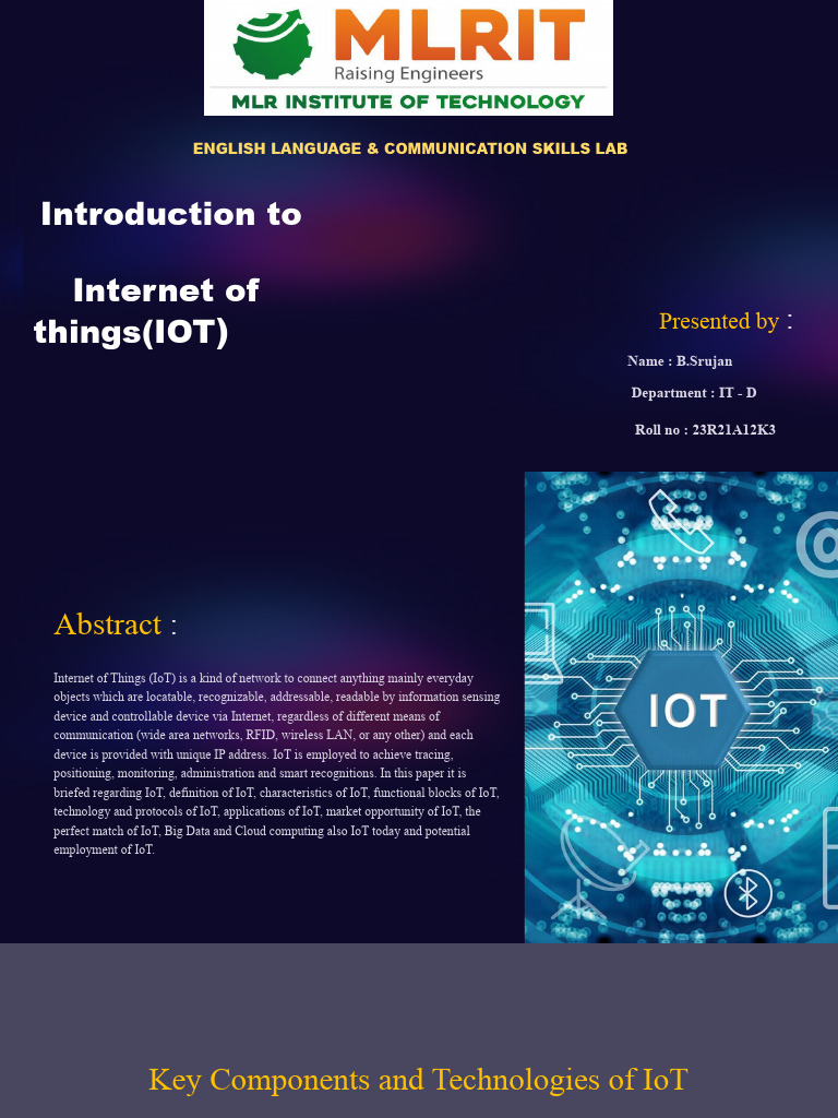 23R21A12K3 Presentation | PDF | Internet Of Things | Computing