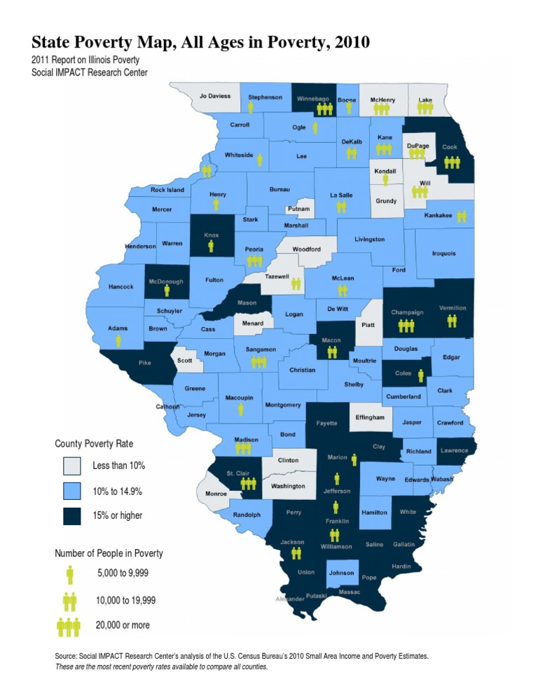 2011 Report On Illinois Poverty State Poverty Map | PDF | Poverty In ...