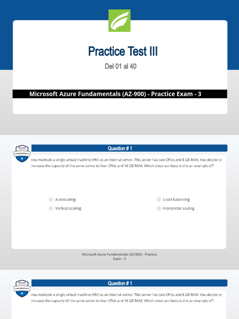 Practice Test I | PDF | Cloud Computing | Microsoft