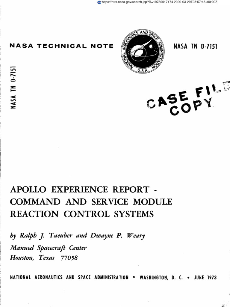 Apollo Rcs | PDF | Reaction Control System | Fuel Injection