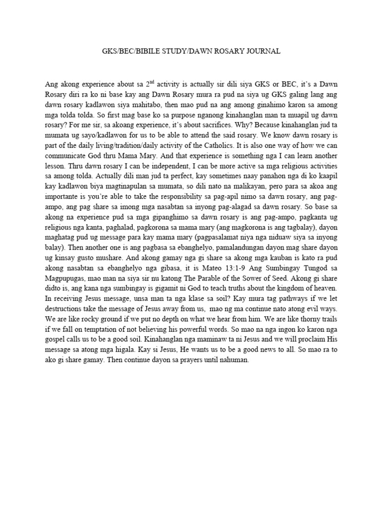 Dawn Rosary Journal | PDF