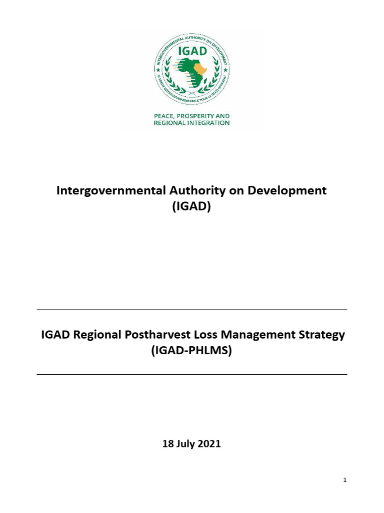 Post-Harvest Losses Management Strategy For The IGAD-Region | PDF ...