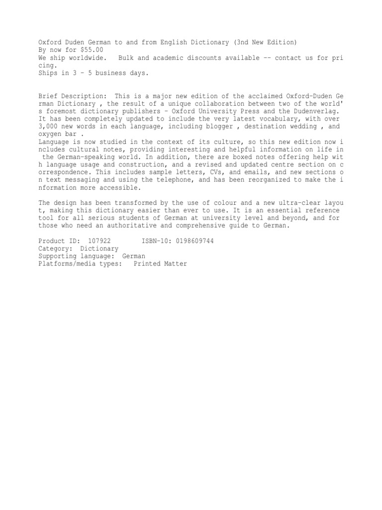 German Dictionary | PDF