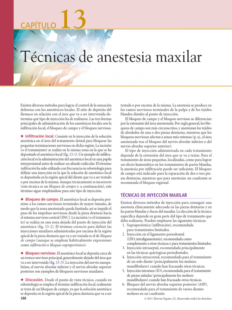 CIRUGÍA MALAMED Capítulo 13 Malamed | PDF | Inyección (medicina ...