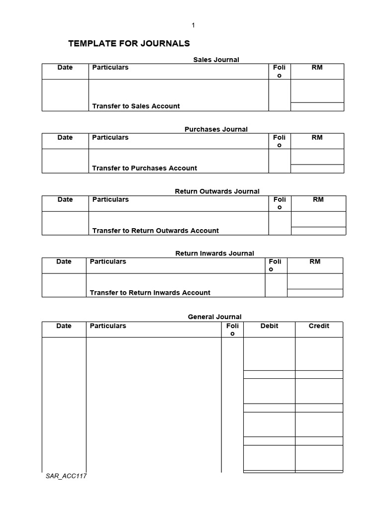 Template Journals | PDF