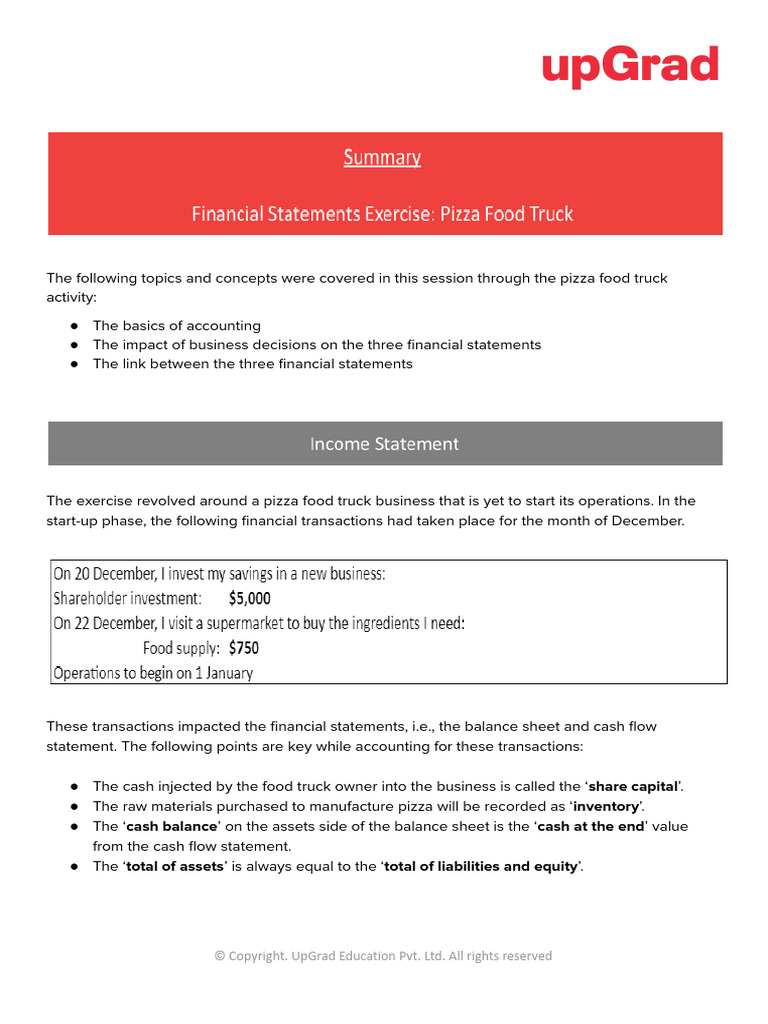 Session+Summary +Financial+Statements+Exercise +Pizza+Food+Truck | PDF ...