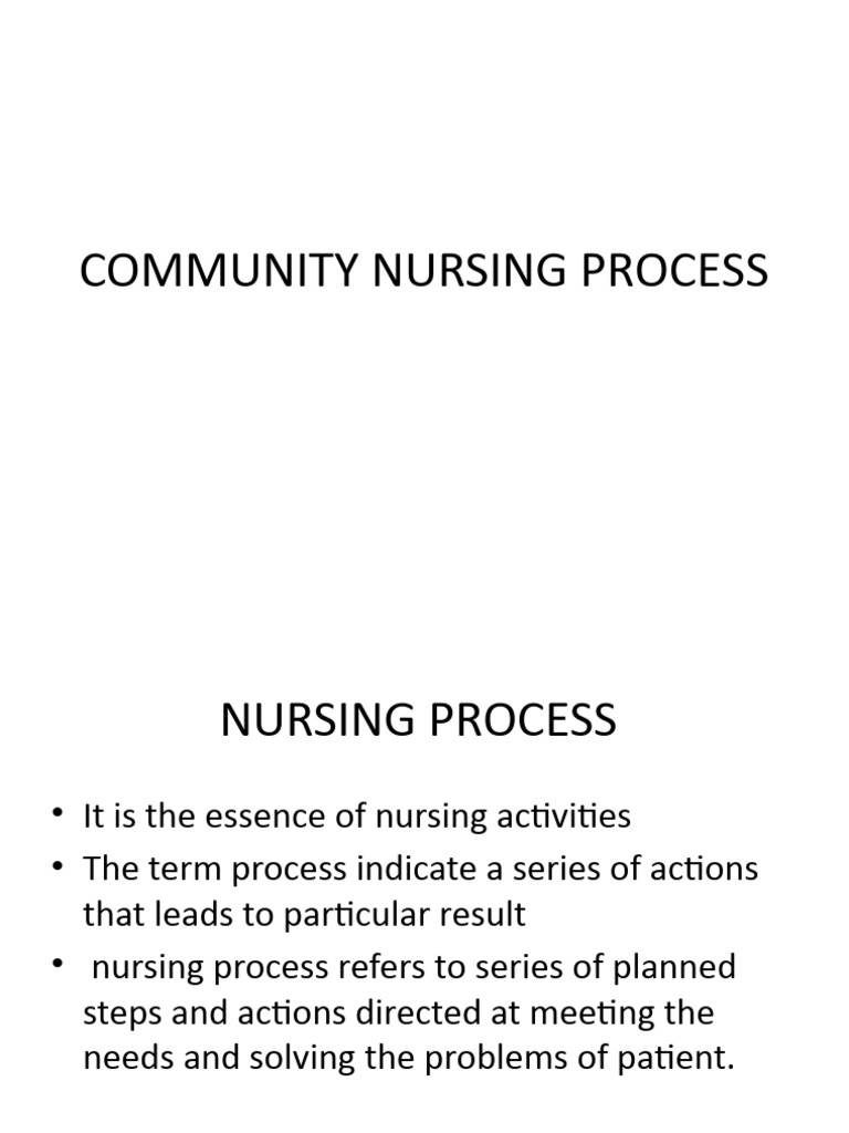 Community Nursing Process | PDF | Nursing | Evaluation