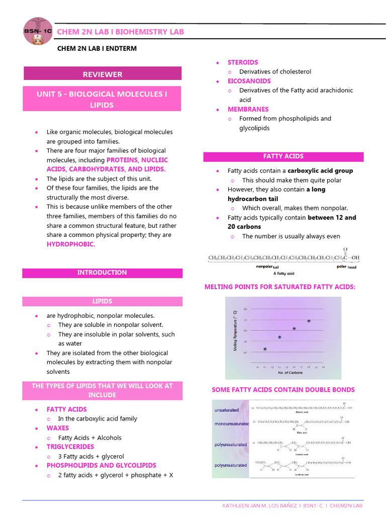 CHEM 2N LAB | PDF | Nucleotides | Triglyceride