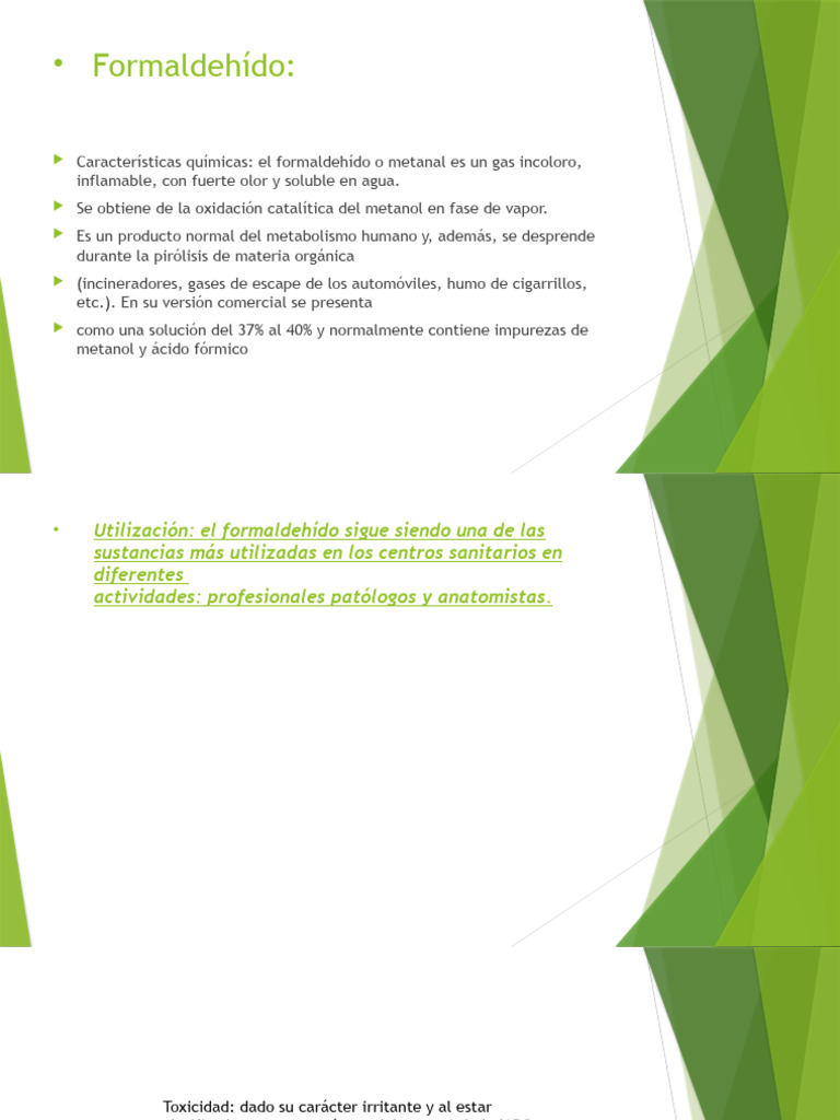 Características y riesgos del formaldehído | PDF