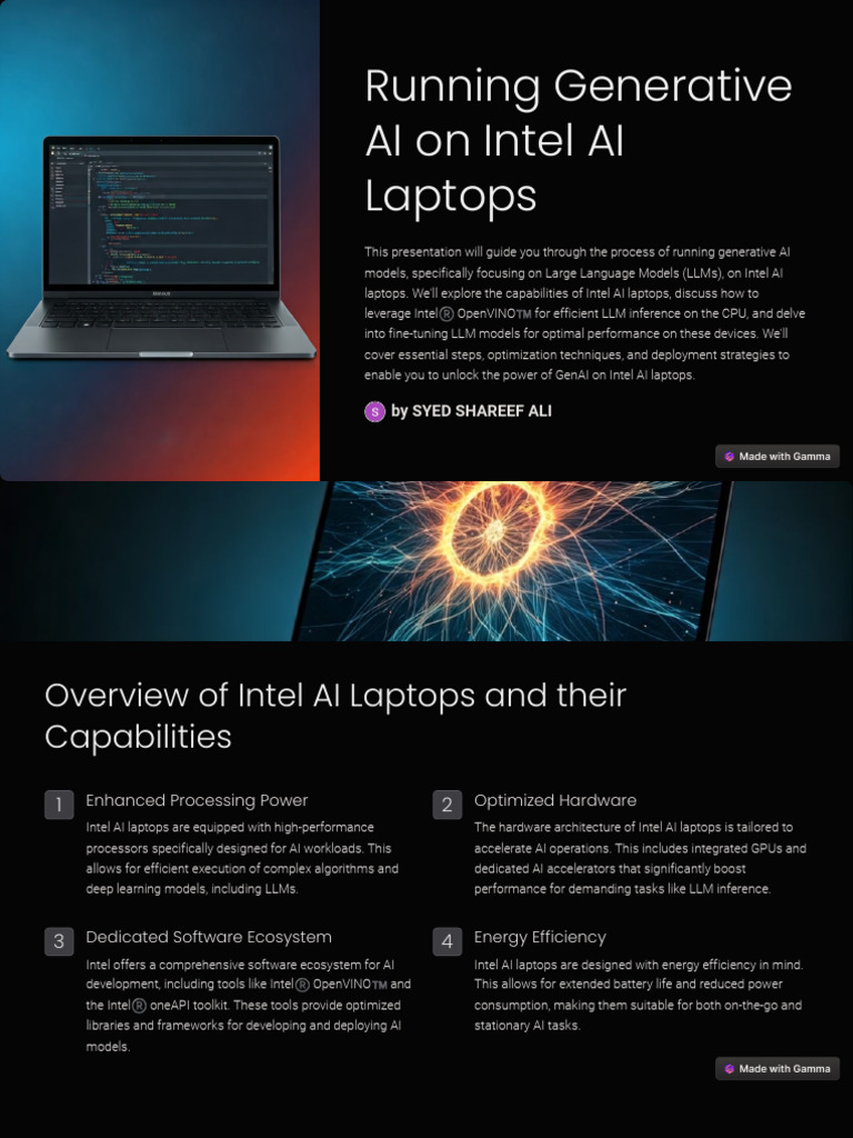 Running Generative AI On Intel AI Laptops | PDF | Artificial ...
