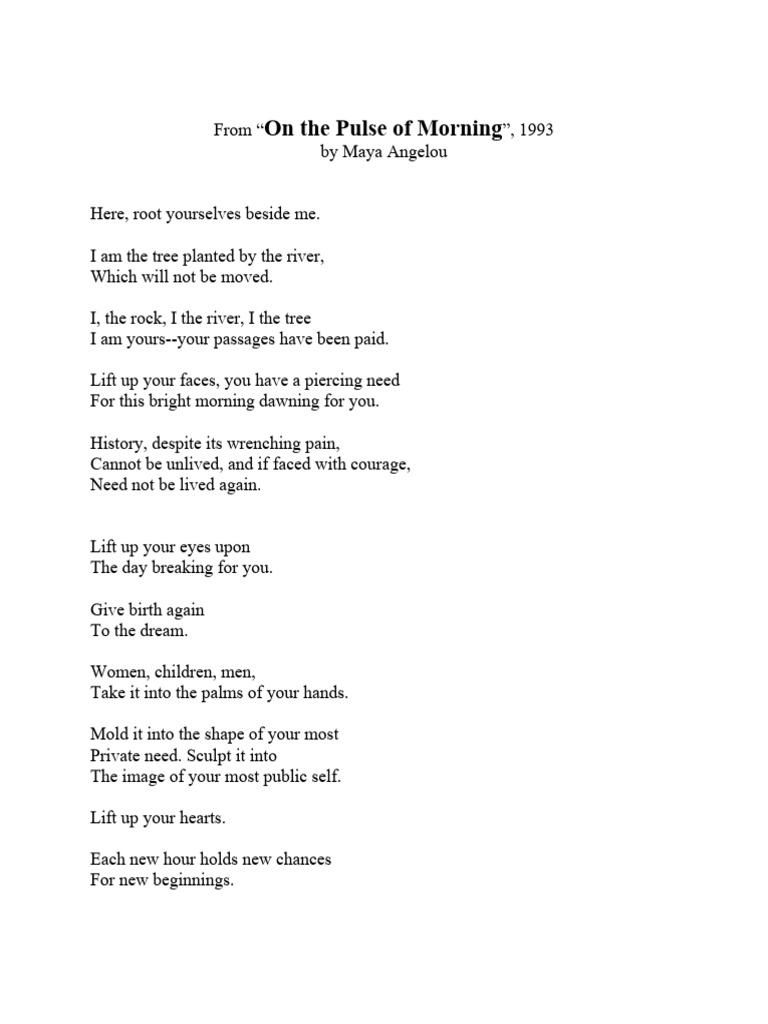 On The Pulse of Morning | PDF