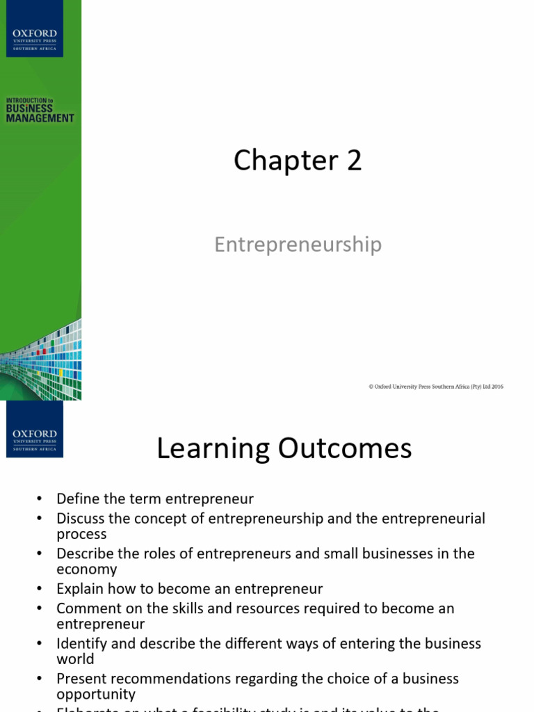 Chapter 2 - Entrepreneurship | PDF | Entrepreneurship | Franchising