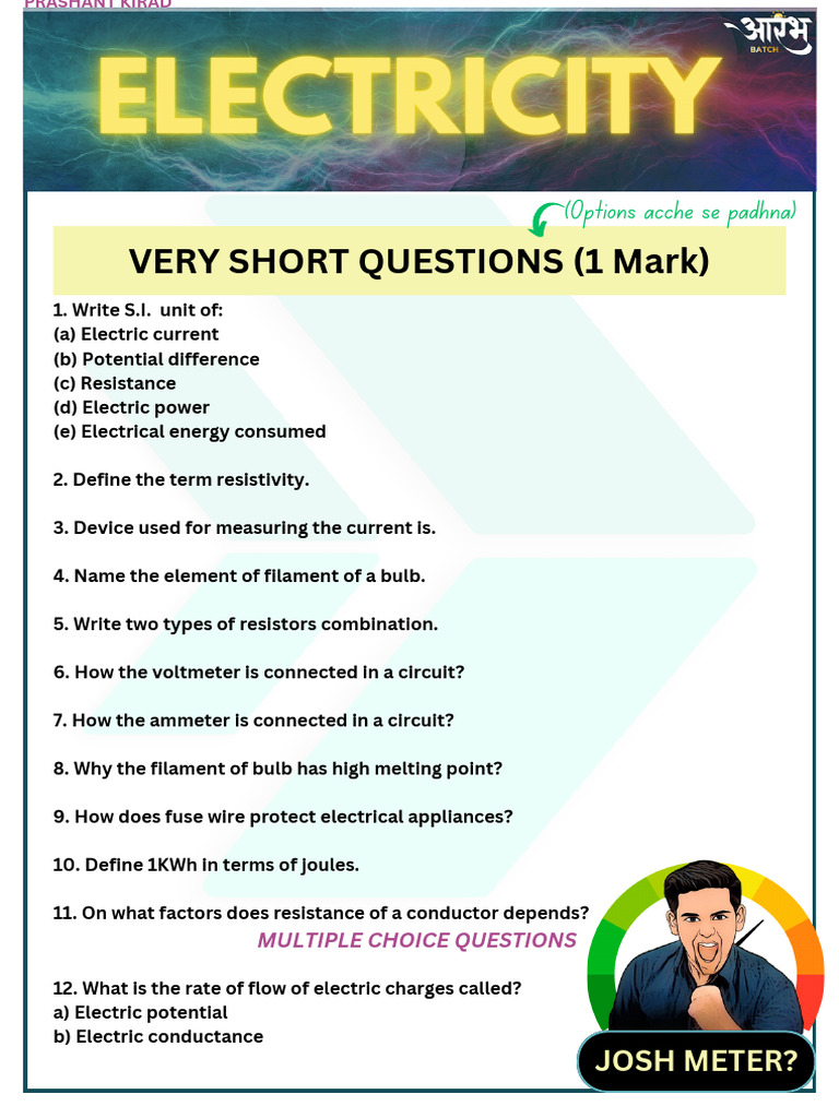 Electricity ACP | PDF | Electrical Resistance And Conductance ...