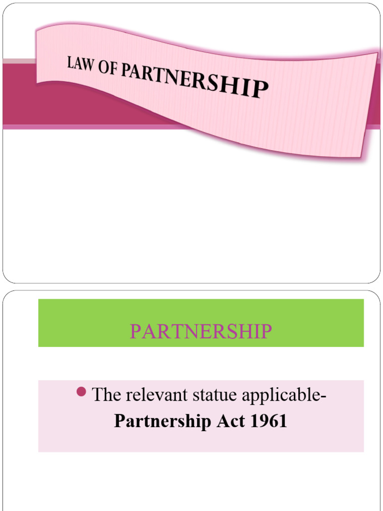 Law of Partnership | PDF | Partnership | Legal Liability