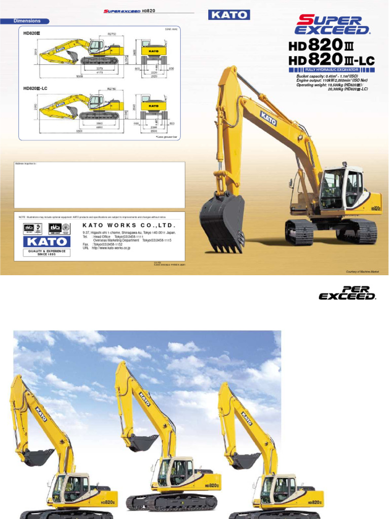 Kato Excavators Spec 6231d1 | PDF | Throttle | Machines