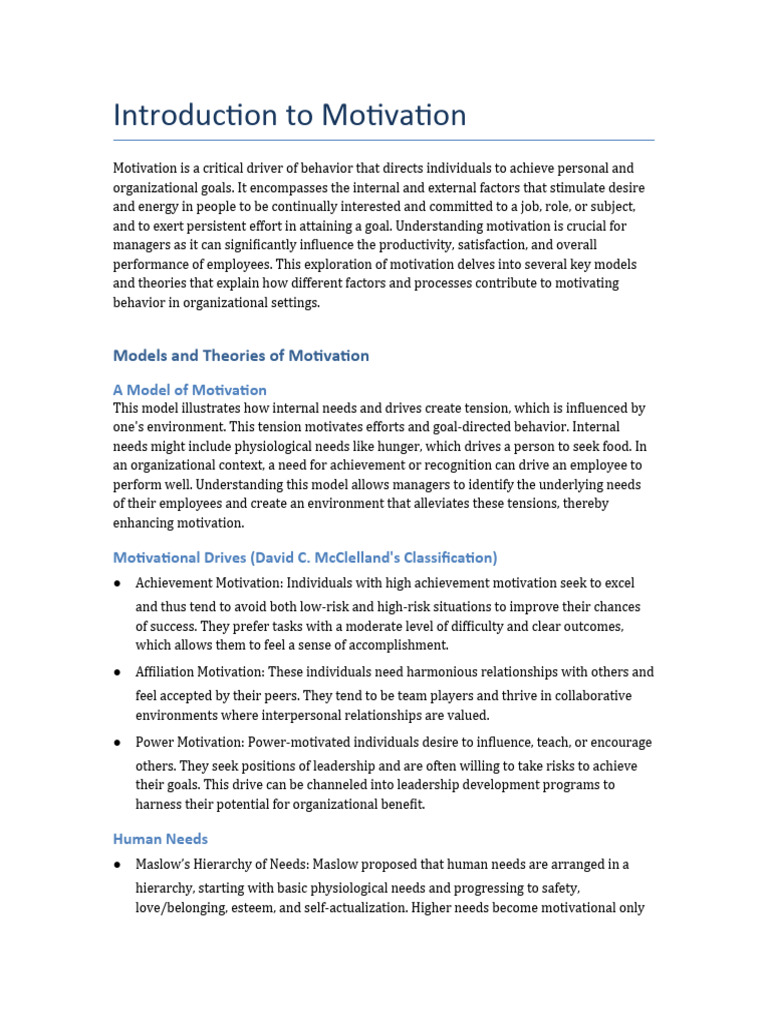 Understanding Motivation in Organizations | PDF | Motivational | Motivation