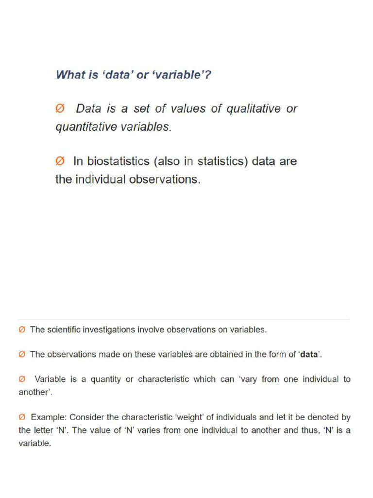 Biostat - Data Variable Unit 1 | PDF