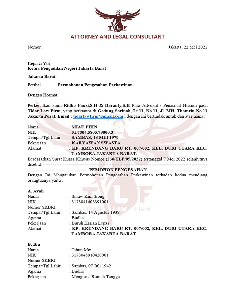 Permohonan Pengesahan Perkawinan Baru Pdf