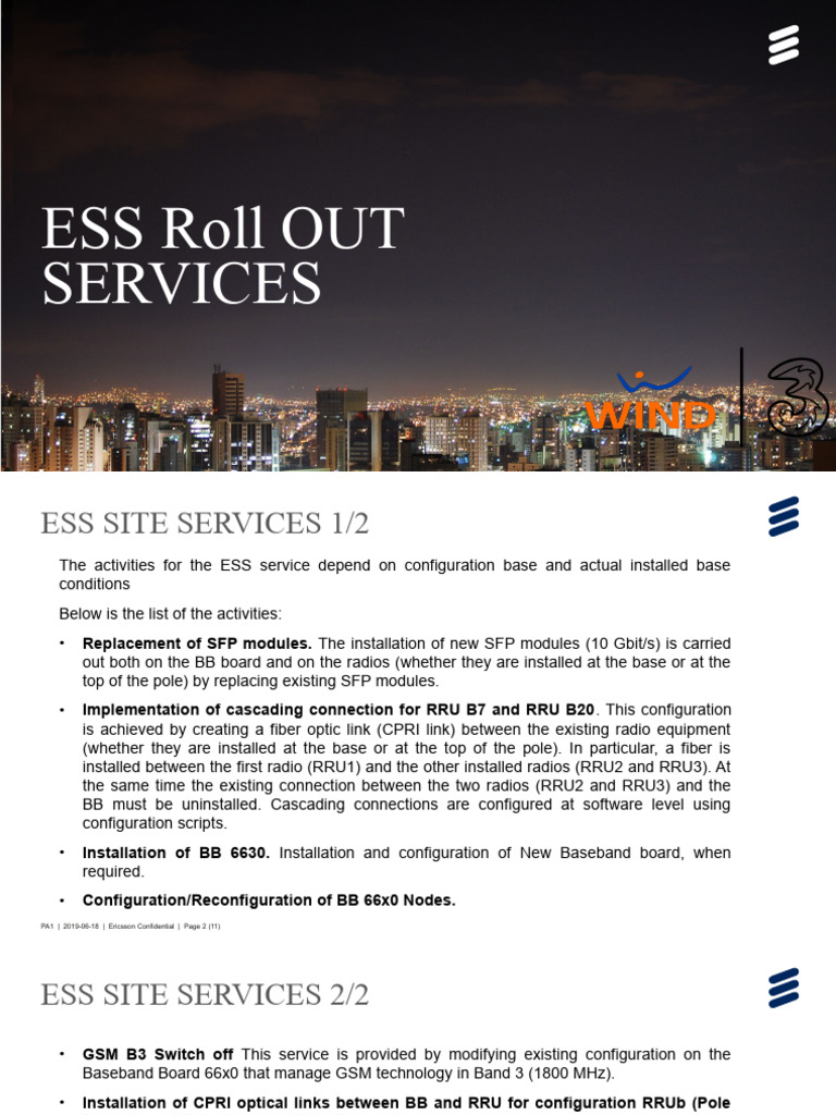 ESS Site Services Installation Guide | PDF | Gsm | Lte (Telecommunication)