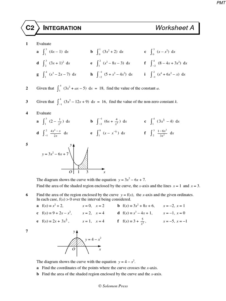 C2 Integration - Questions | PDF | Cartesian Coordinate System | Area