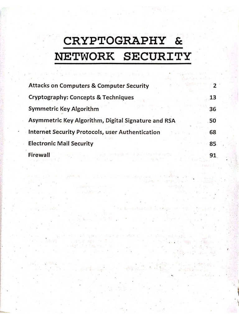 Cryptography and Network Security Organizer | PDF