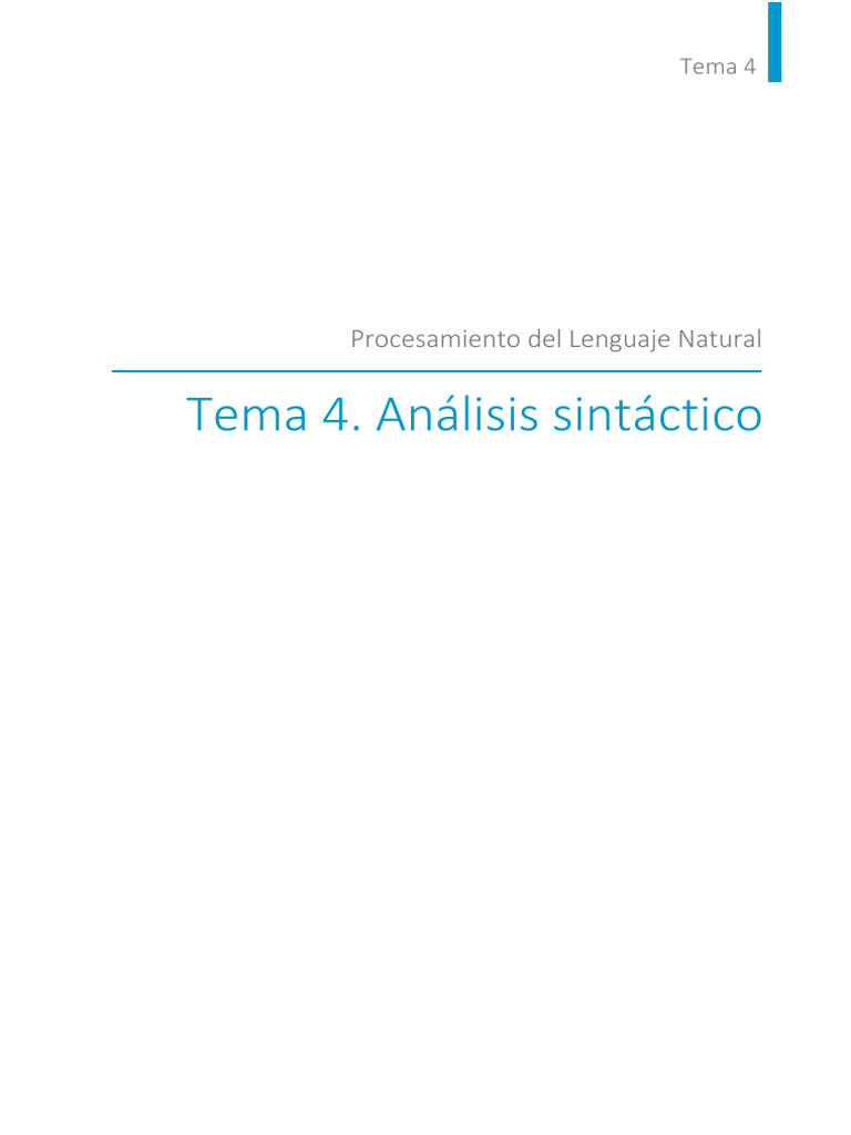Tema 4. Análisis Sintáctico | PDF | Analizando | Sintaxis