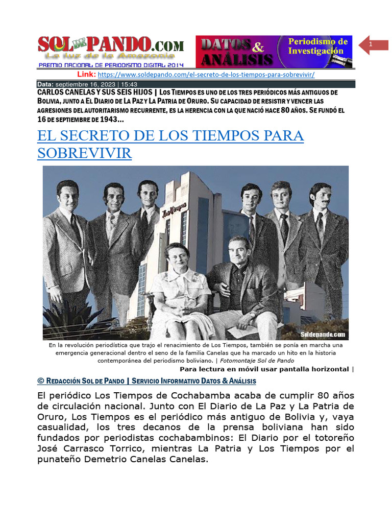 El Secreto de Los Tiempos | PDF | Bolivia