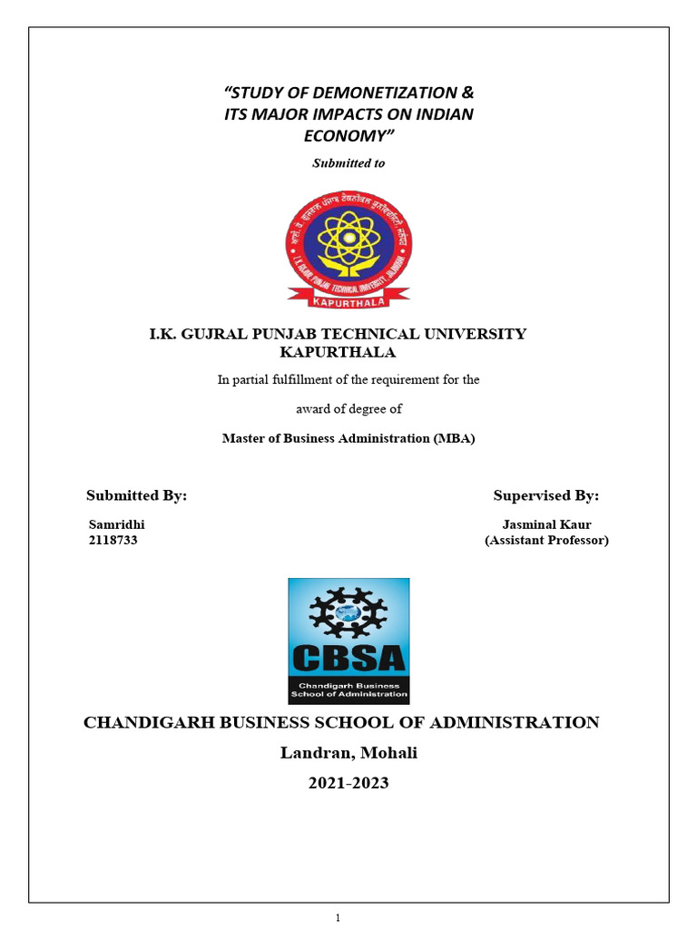 Proect Report (Samridhi 2118733) | PDF | Indian Black Money | Legal Tender