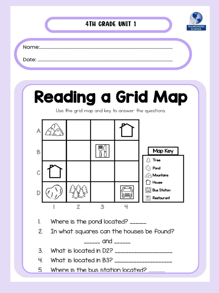 Reading A Map Grip 4th Grade . | PDF