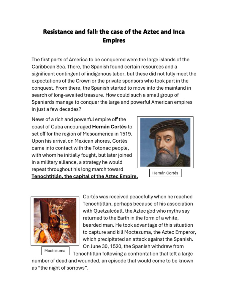 Resistance and Fall Aztecs . | PDF | Francisco Pizarro | Hernán Cortés