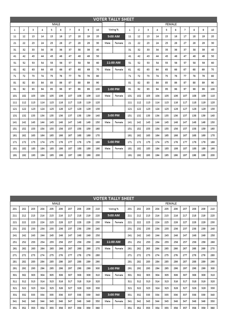Tally Sheet for Election 2024 | PDF