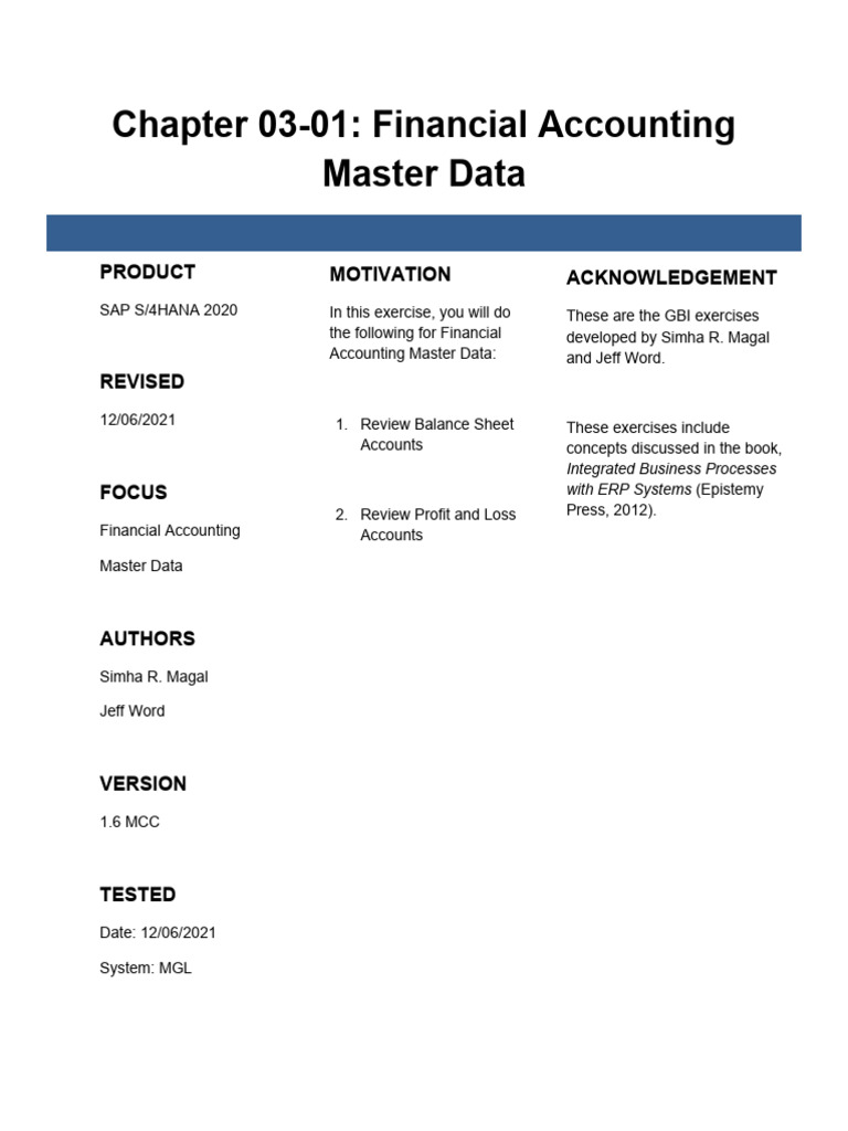 Sap Financial Accounts MAster Data | PDF | Balance Sheet | Banks