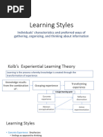 Kolbs Learning Styles and Experiential Learning Cycle | PDF | Learning ...