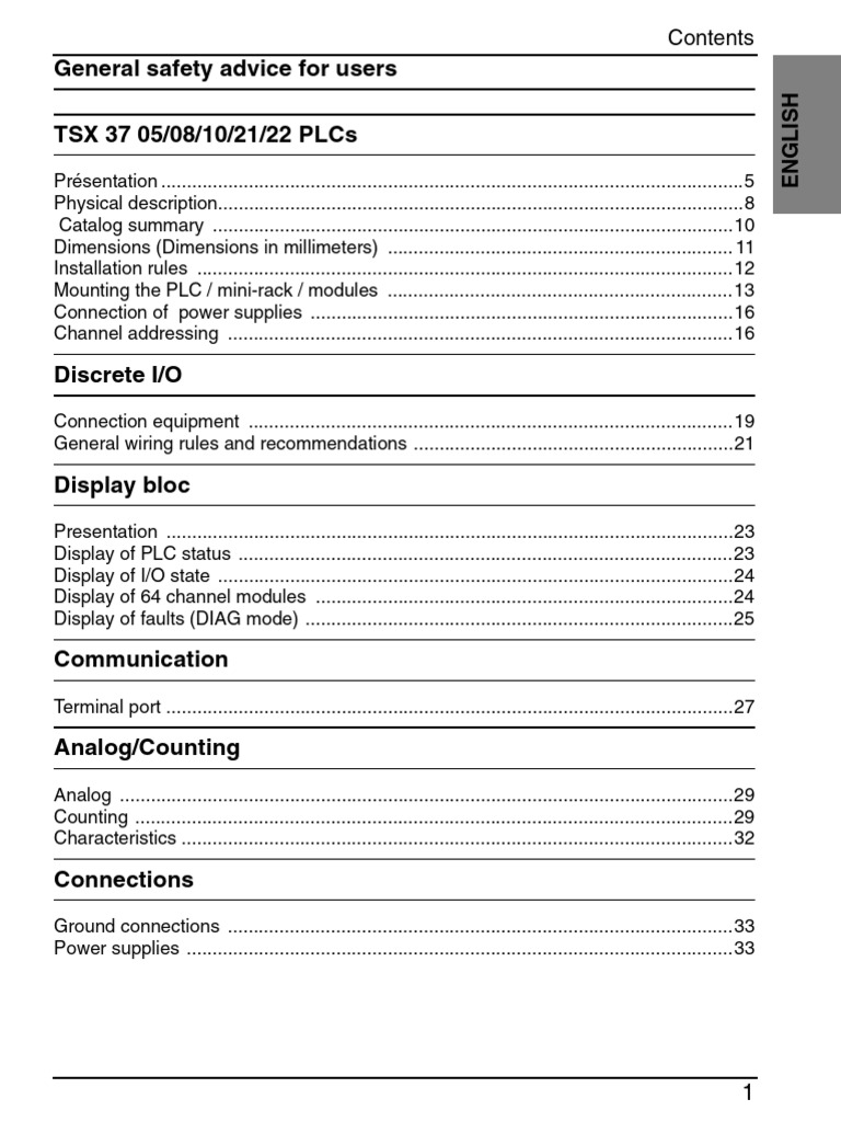 Safety and Installation Guide for TSX 37 PLCs | PDF | Programmable ...