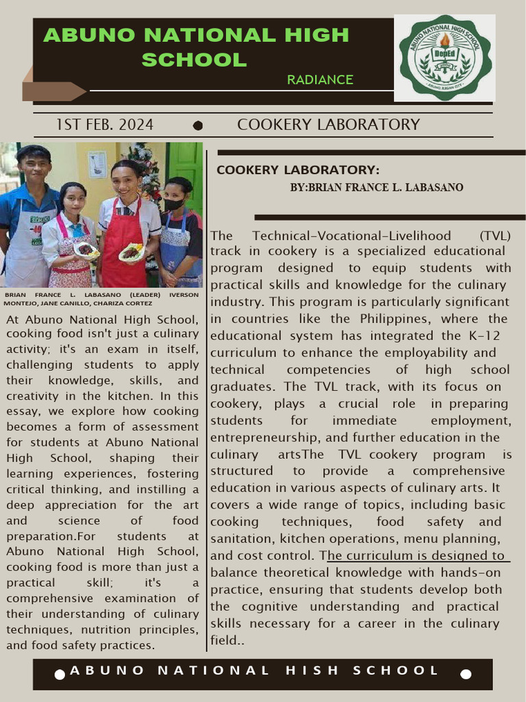 Culinary Assessment at Abuno High School | PDF | Mentorship | Creativity