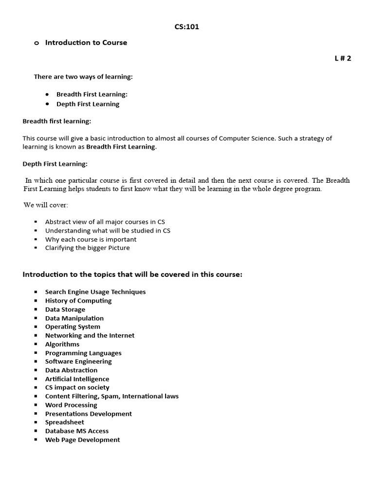 Introduction To Course L#2 | PDF | Databases | Computer Science