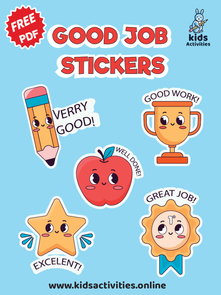 Printable Good Job Stickers For Students | PDF