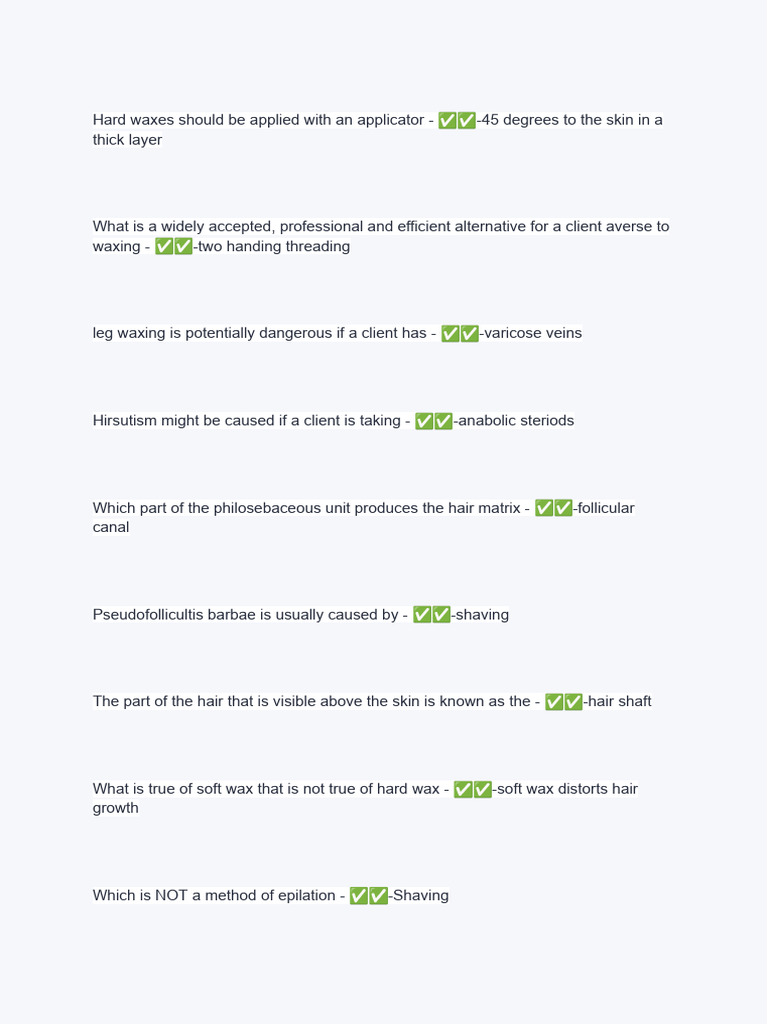 Waxing Test | PDF | Hair | Integumentary System