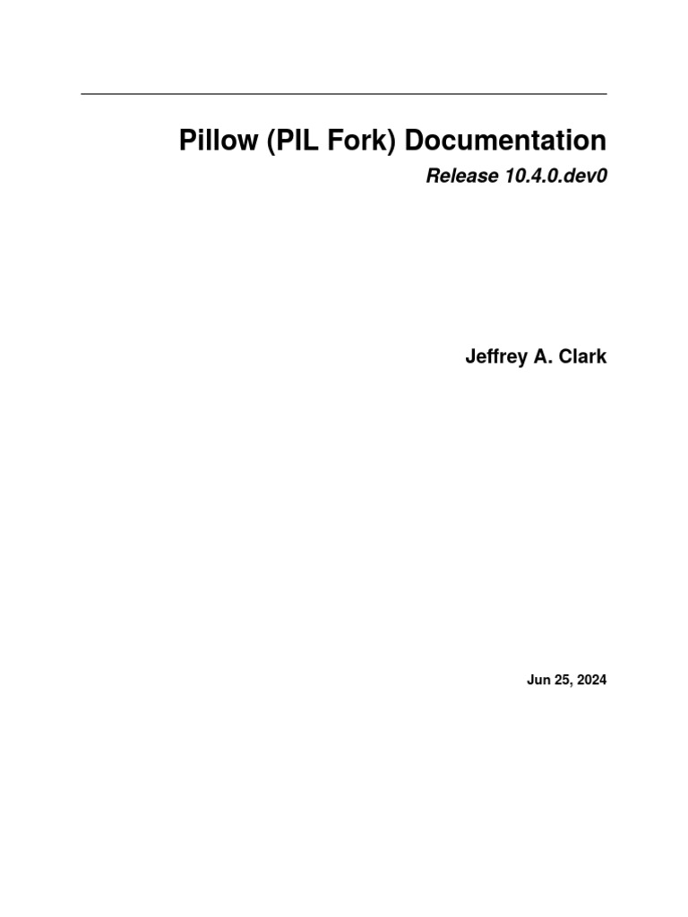 Pillow Documentation for Developers | PDF | File Format | Python ...
