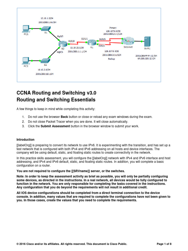 CCNA Routing and Switching v3 | PDF | I Pv6 | Ip Address