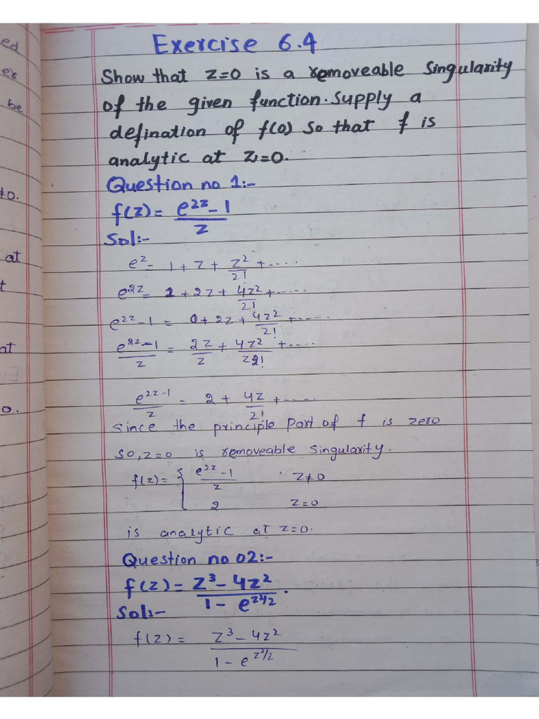 Mathematics Complex Analysis Chapter 6 (Exercise 6.4) | PDF