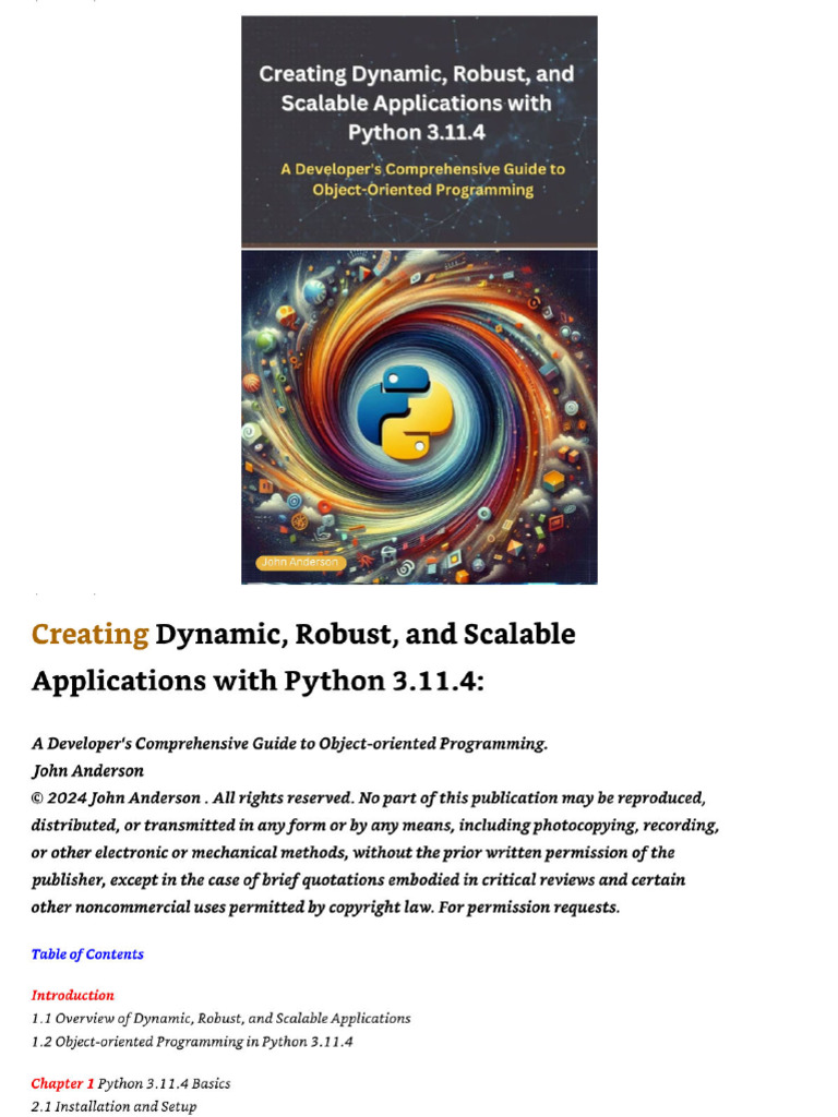 Creating Dynamic Robust And Scalable Applications With Python 3114 A Developers