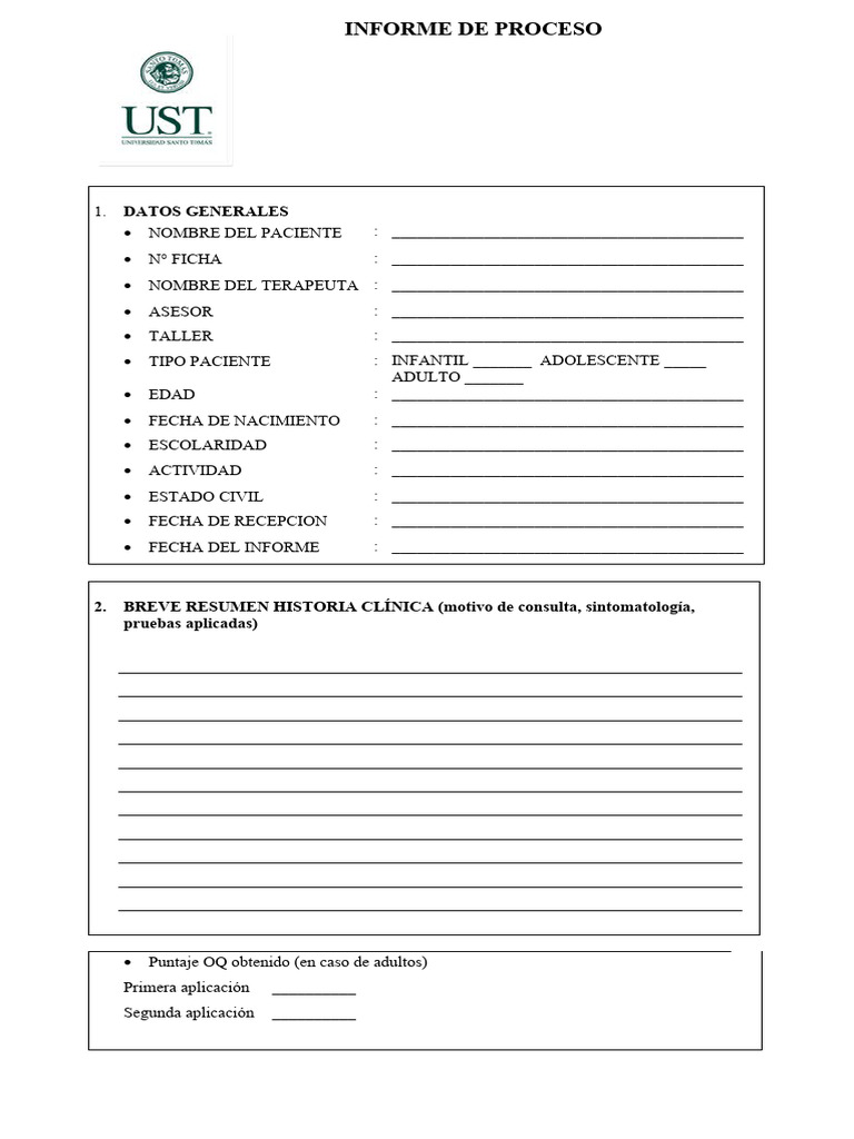 INFORME DE PROCESO (1) | Descargar gratis PDF | Manual Diagnóstico y Estadístico de los ...