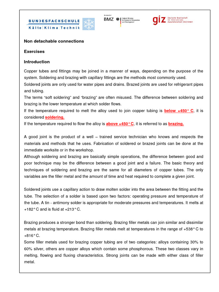 012 - Non Detachable Connections | PDF | Soldering | Solder